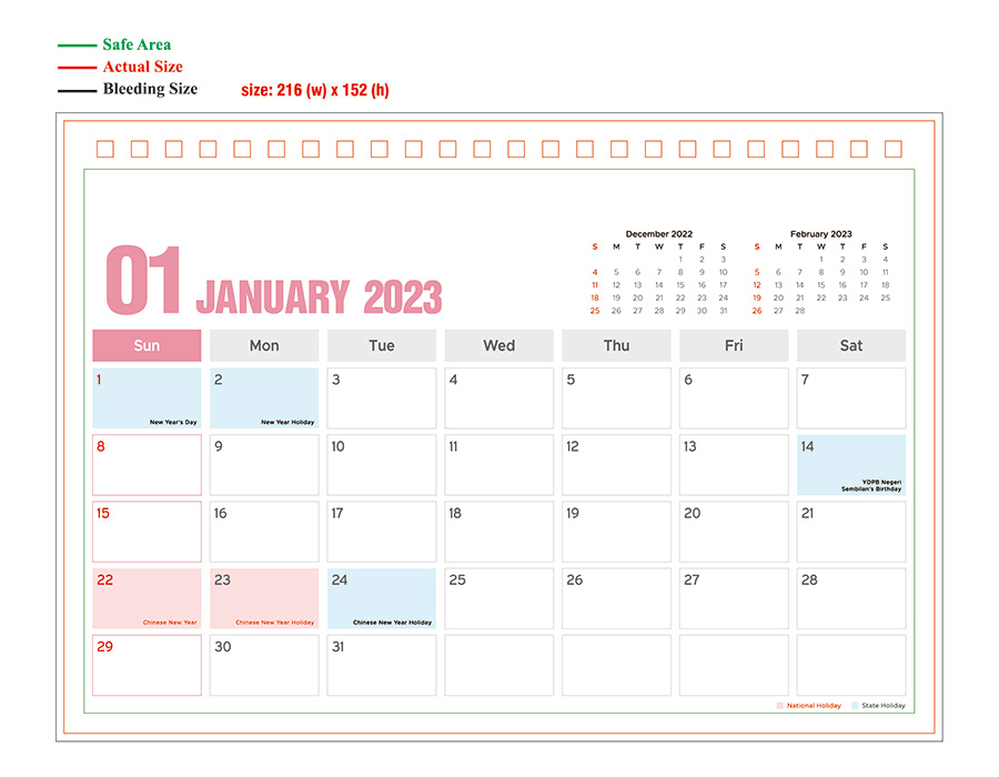 Desk Calendar Template